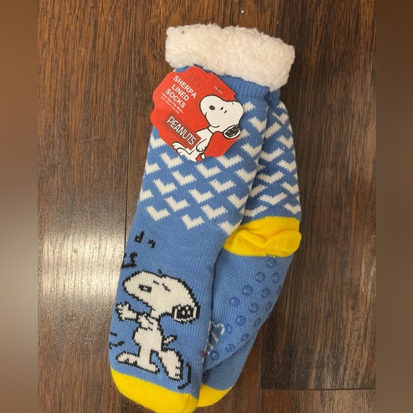 Peanuts | Shoes | Snoopy Peanuts Blue Sherpa Lined No Slip Cozy Fleece ...